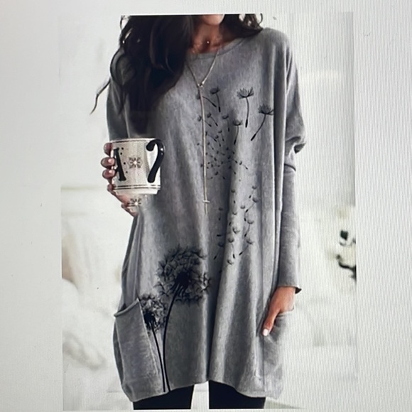 MISSLOOK | Tops | Misslook Womens Long Sleeve Casual Floral Oversized ...